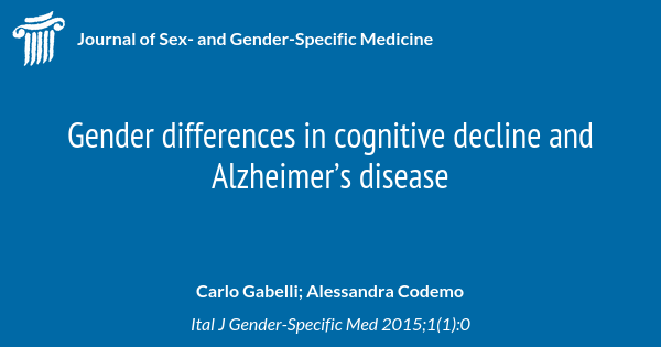 Gender Differences In Cognitive Decline And Alzheimers Disease