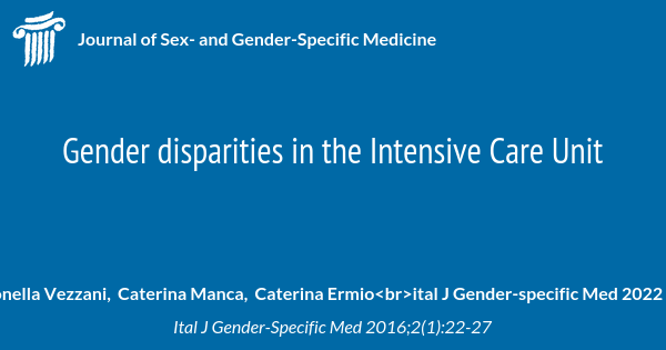 Gender Disparities In The Intensive Care Unit Journal Of Sex And