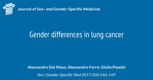 Gender Differences In Lung Cancer Journal Of Sex And Gender Specific