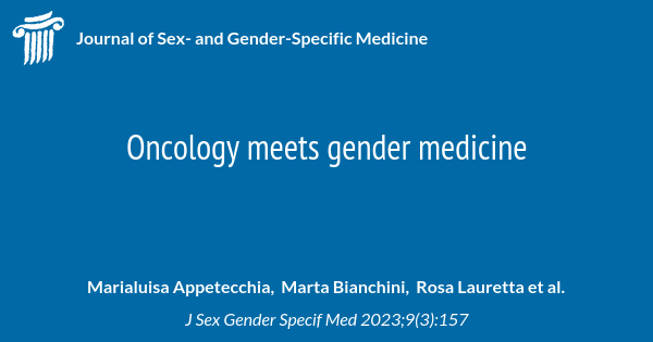 Oncology Meets Gender Medicine Journal Of Sex And Gender Specific