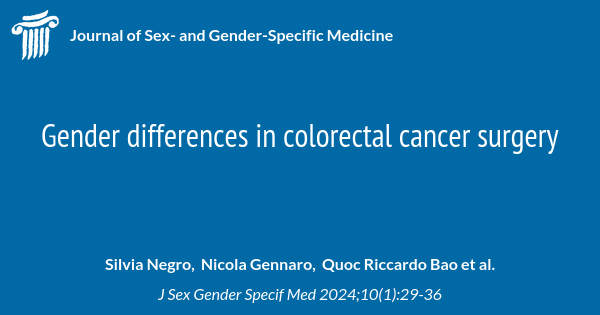 Gender Differences In Colorectal Cancer Surgery Journal Of Sex And