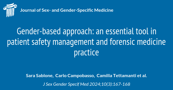 Gender-based approach: an essential tool in patient safety management ...